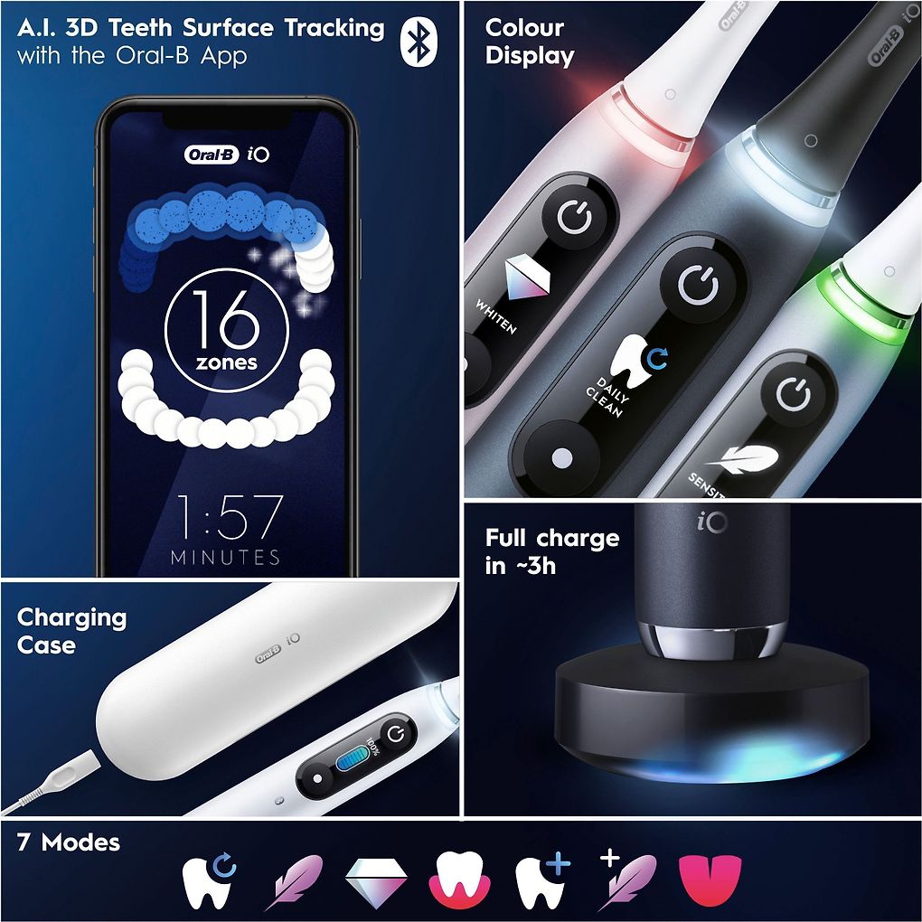 Oral-B iO Series 9 sähköhammasharjat, musta & ruusu – Verkkokauppa.com