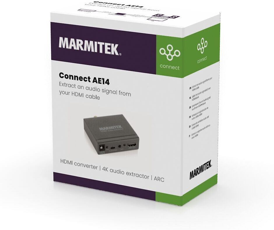 Marmitek Connect AE14 ARC HDMI > HDMI + Optinen Audio -erotin ...