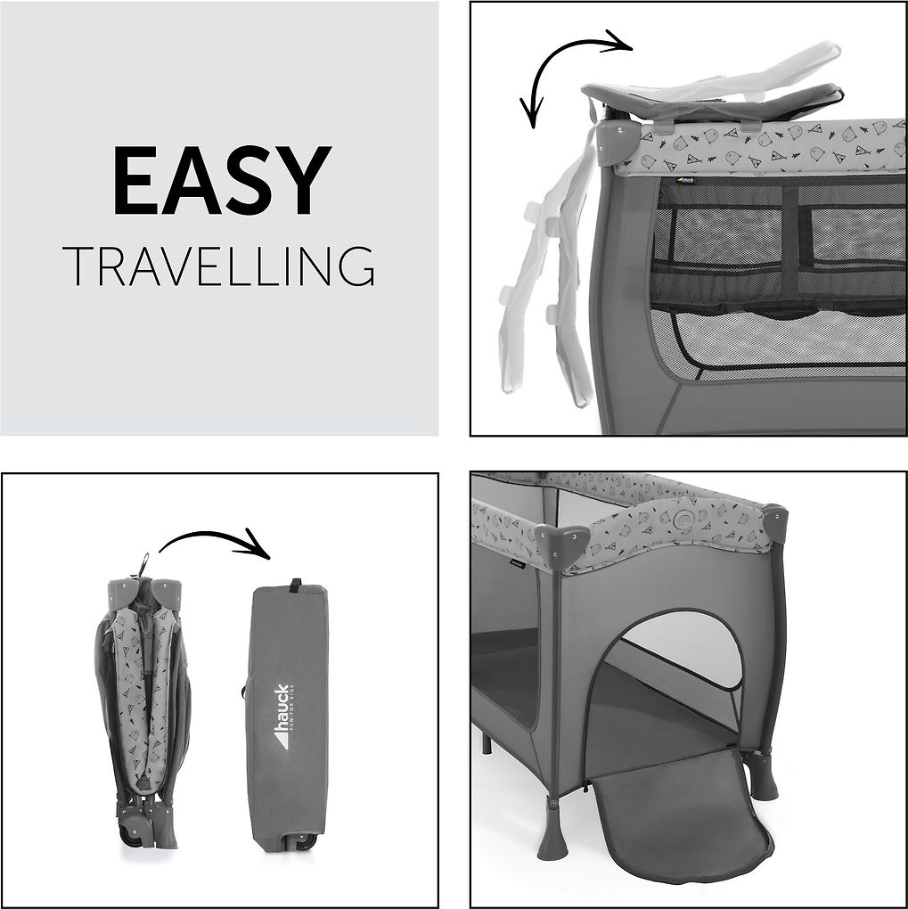 Hauck Sleep N Play Center -matkasänky, Nordic Grey – Verkkokauppa.com