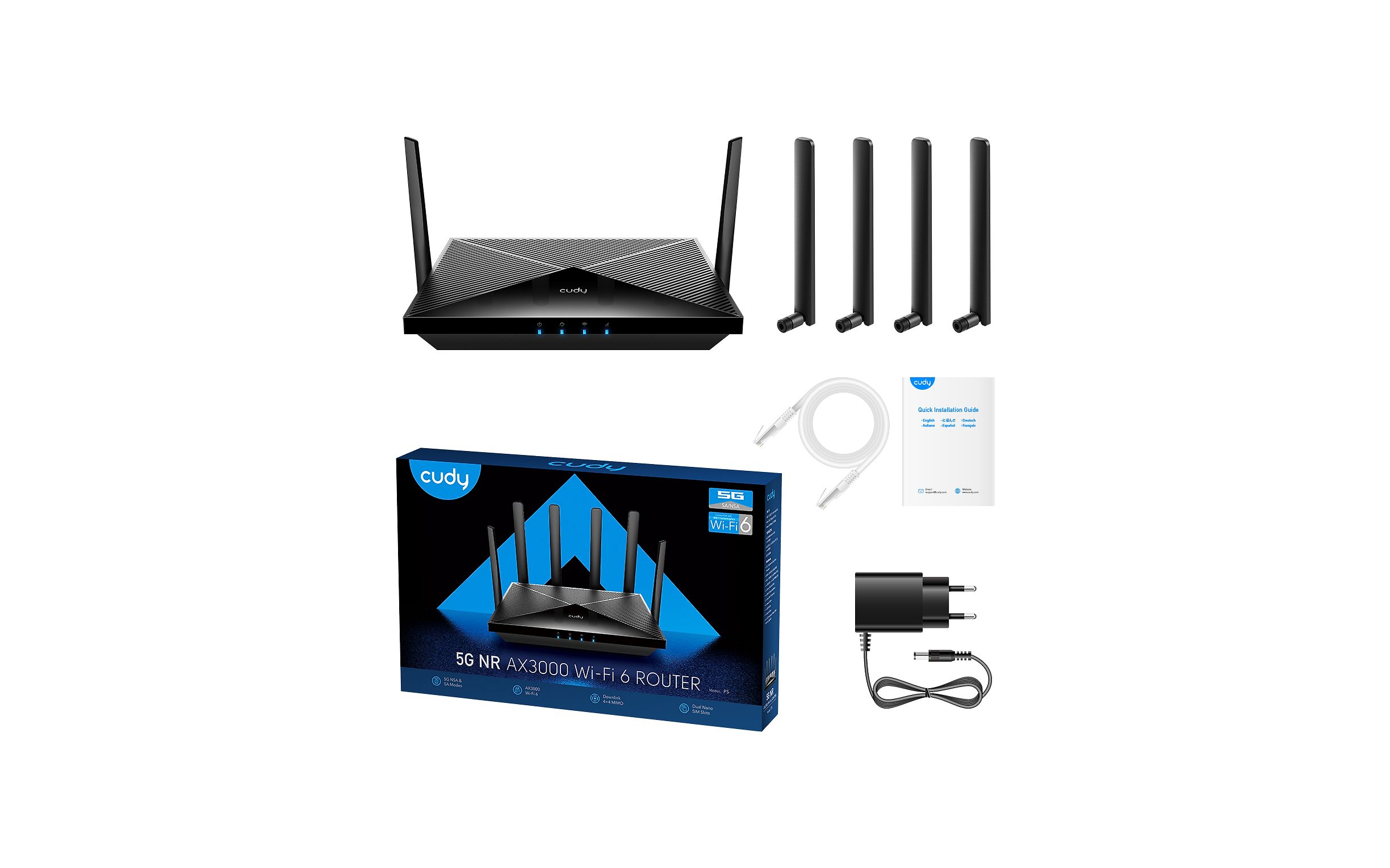 Cudy P5 AX3000 5G/4G/LTE -modeemi ja WiFi 6 Mesh -tukiasema ...