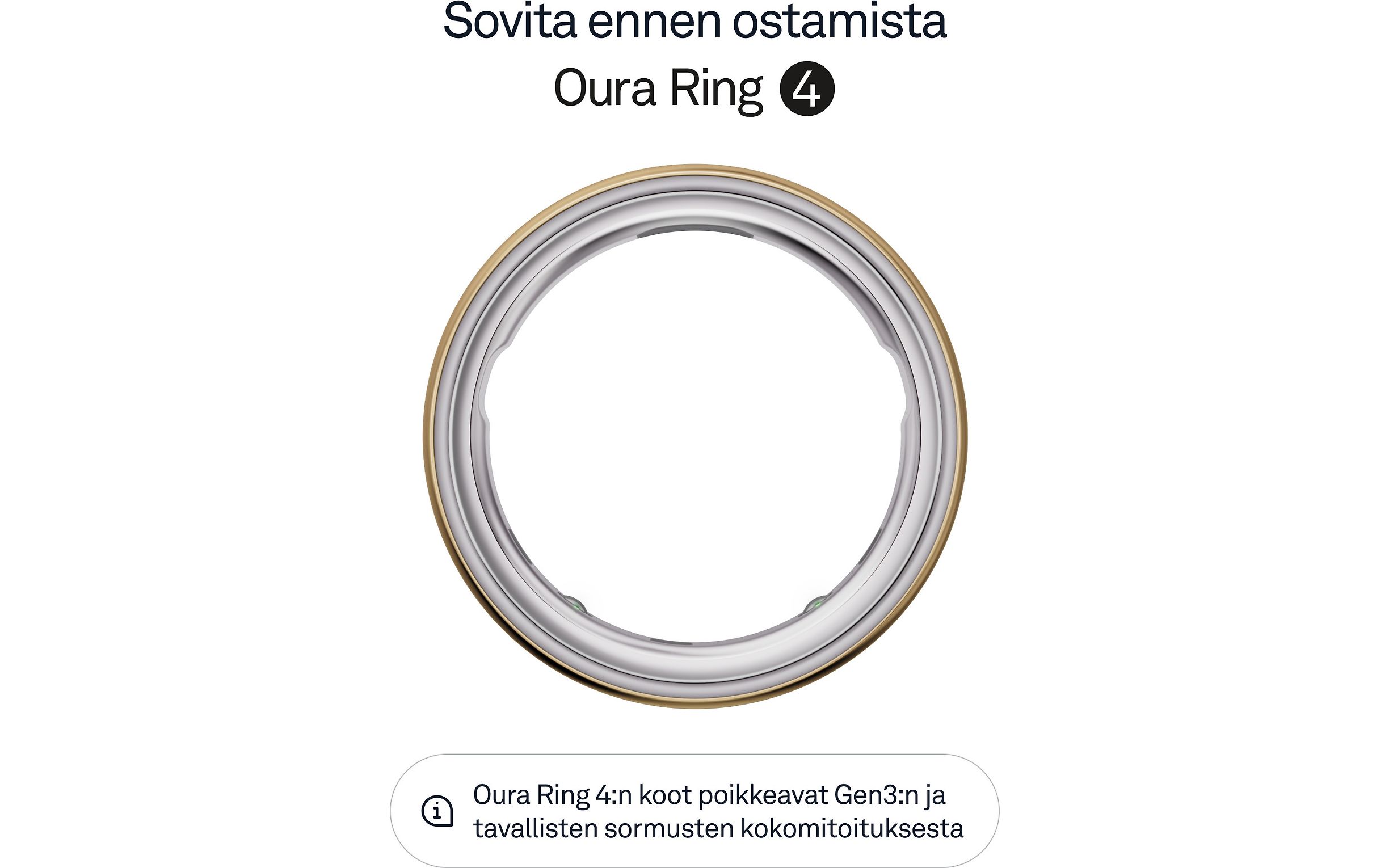 Oura Ring 4 älysormus, Gold, koko 15 – Verkkokauppa.com