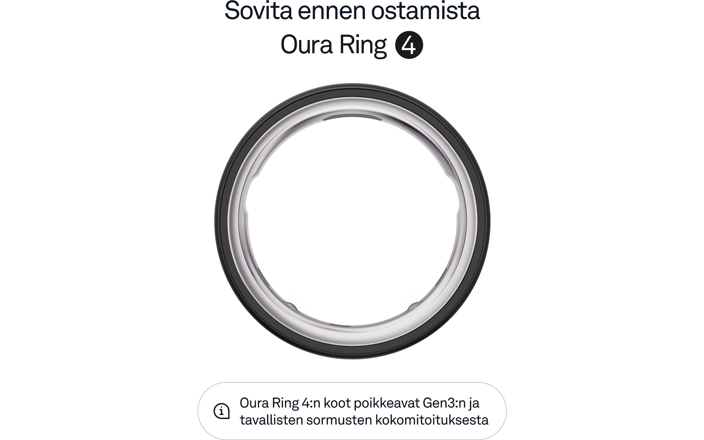 Oura Ring 4 älysormus, Stealth, koko 4 – Verkkokauppa.com
