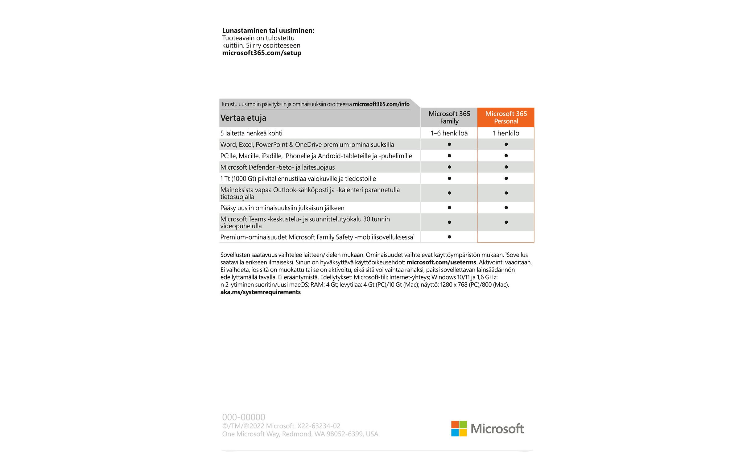 Microsoft 365 Personal - 12 kk, aktivointikortti – Verkkokauppa.com