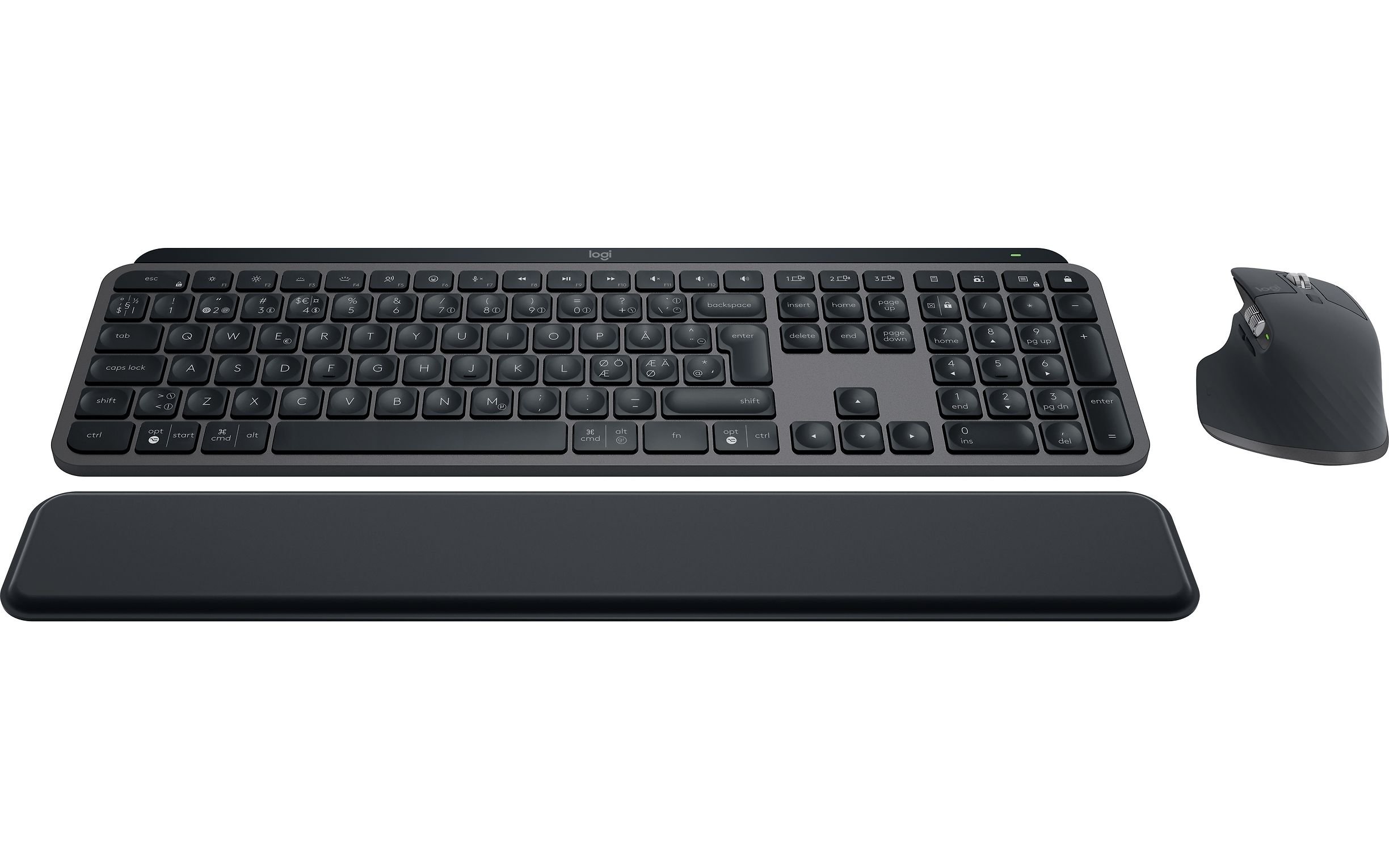 Logitech MX Keys S Combo -näppäimistö ja hiiri rannetuella ...