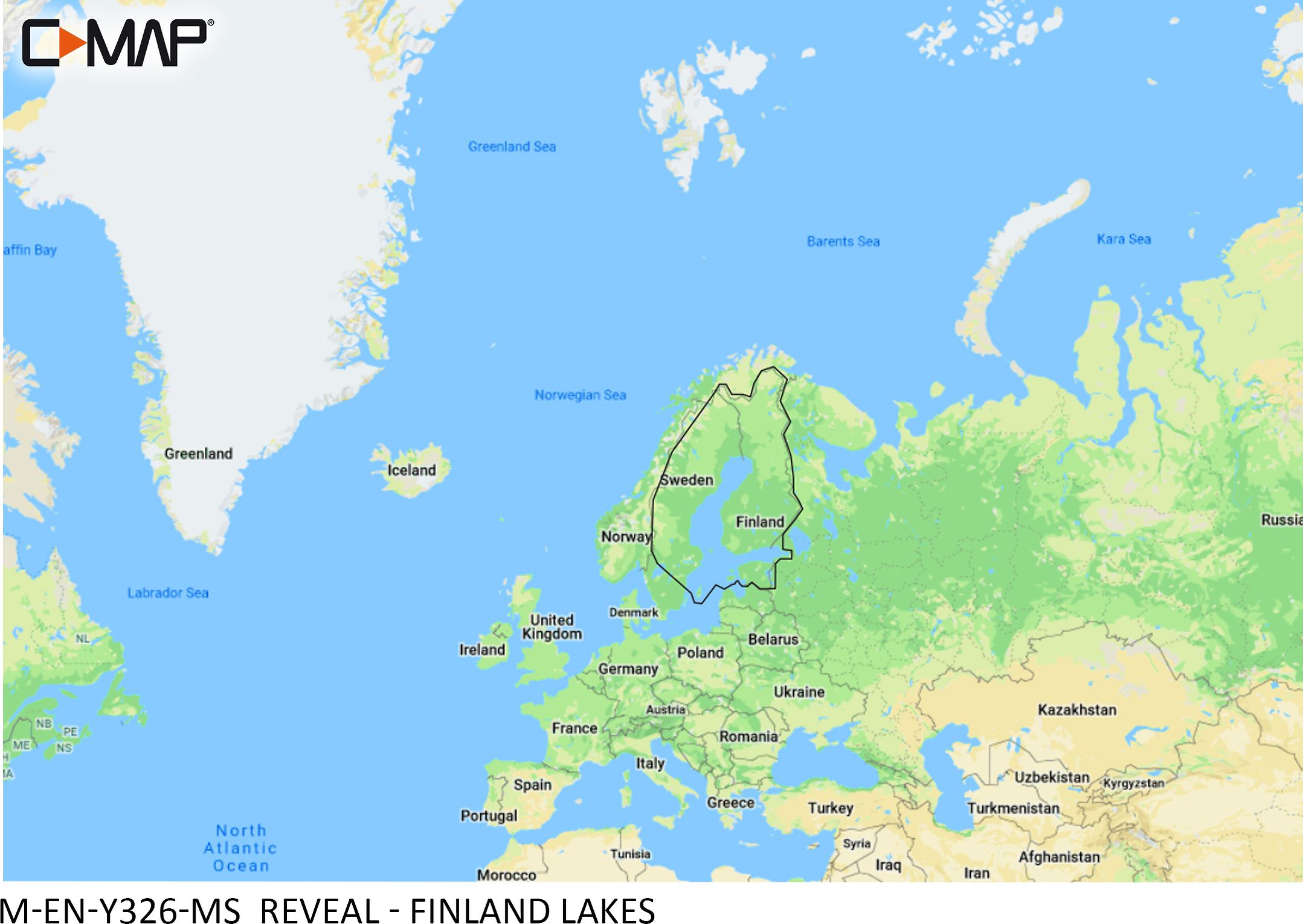 C-Map Reveal Y326 - Suomen sisävedet ja merialueet -kartta, SD/microSD ...