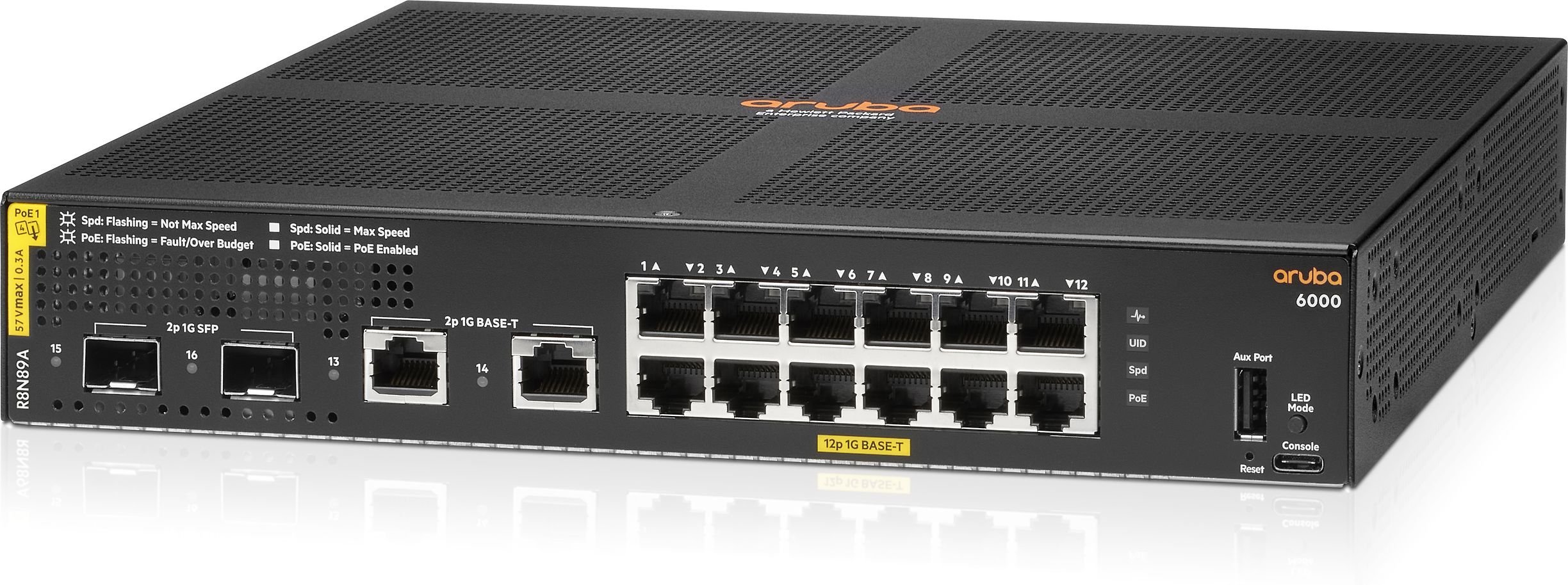 HPE Aruba 6000 12G Class4 PoE 2G/2SFP 139W -12-porttinen kytkin ...