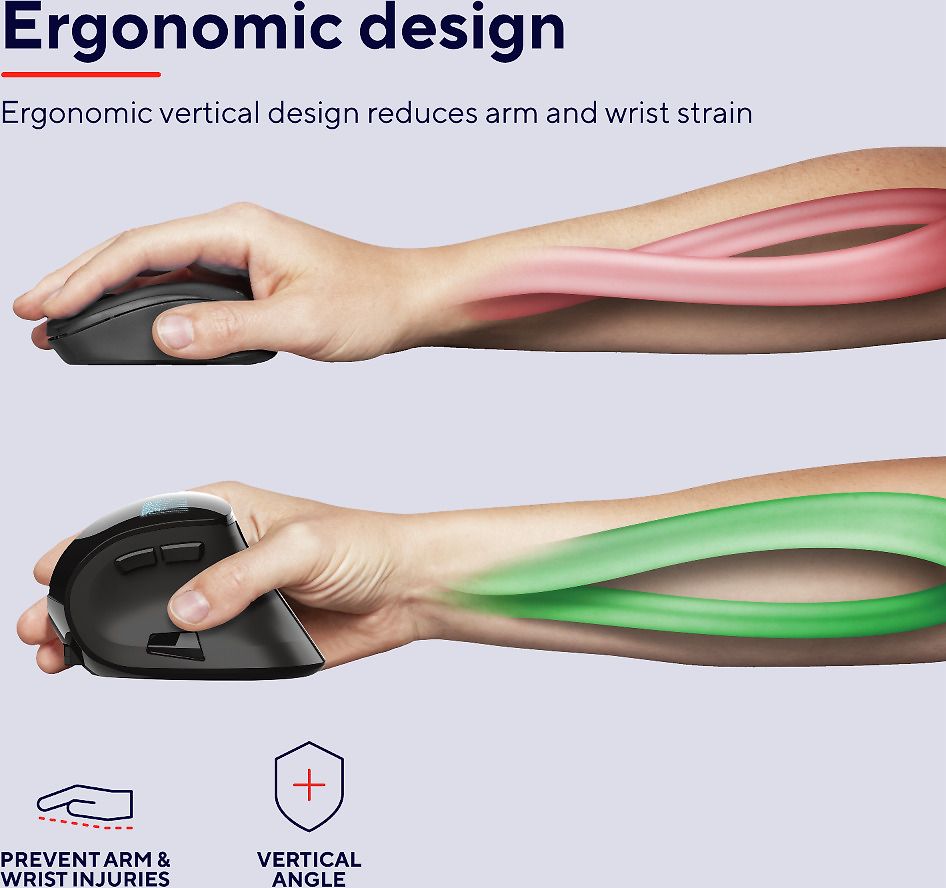 Trust Voxx Ergonomic Rechargeable Mouse -langaton pystyhiiri ...
