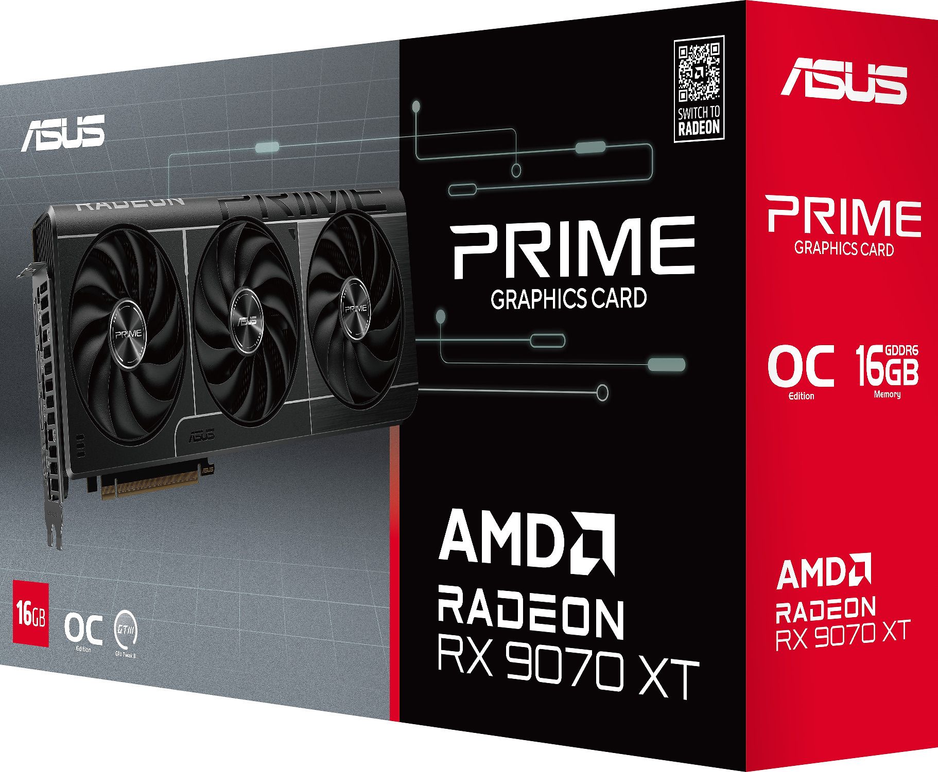 ASUS Prime Radeon RX 9070 XT OC Edition 16 Gt näytönohjain ...