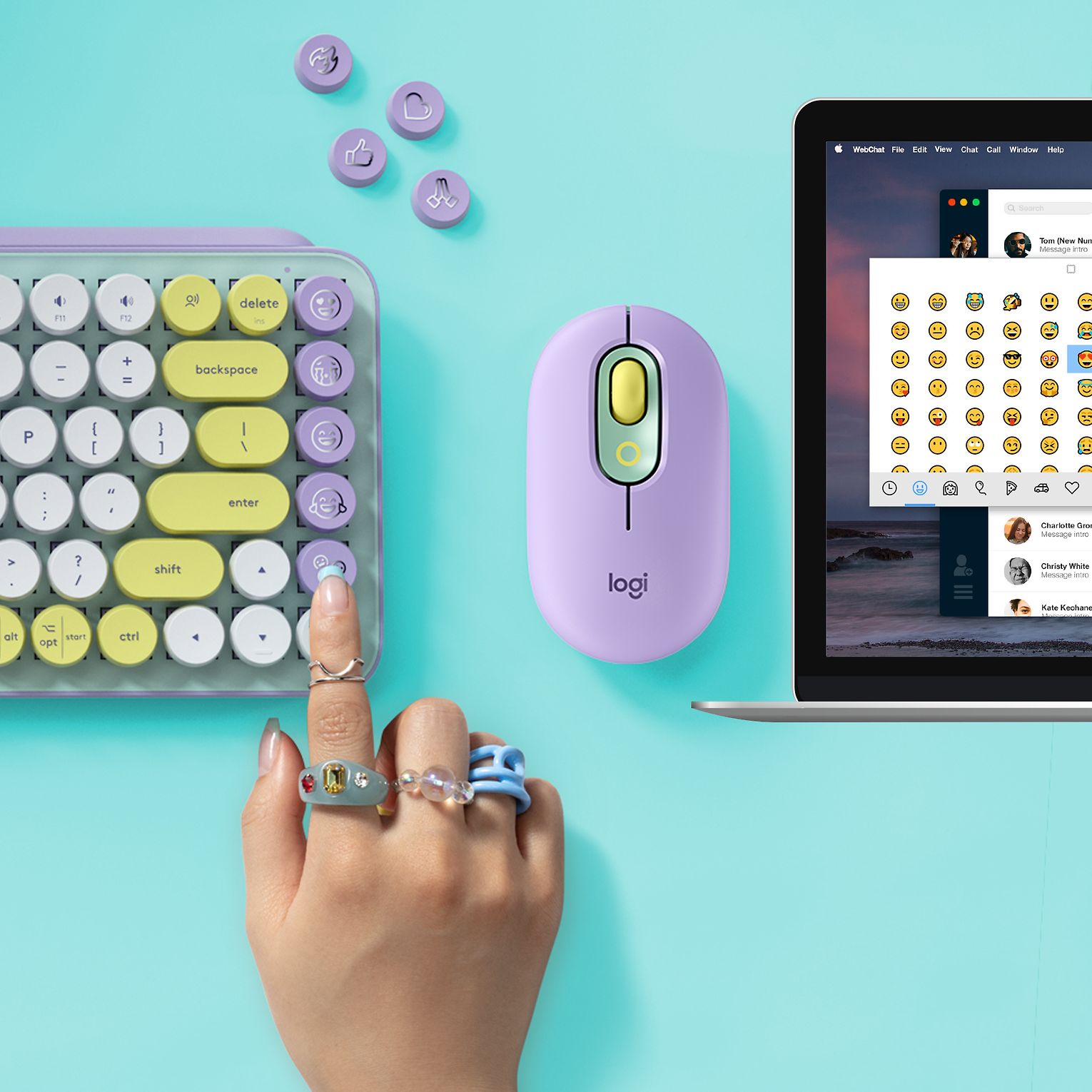 Logitech POP Keys -langaton näppäimistö, Daydream Mint – Verkkokauppa.com