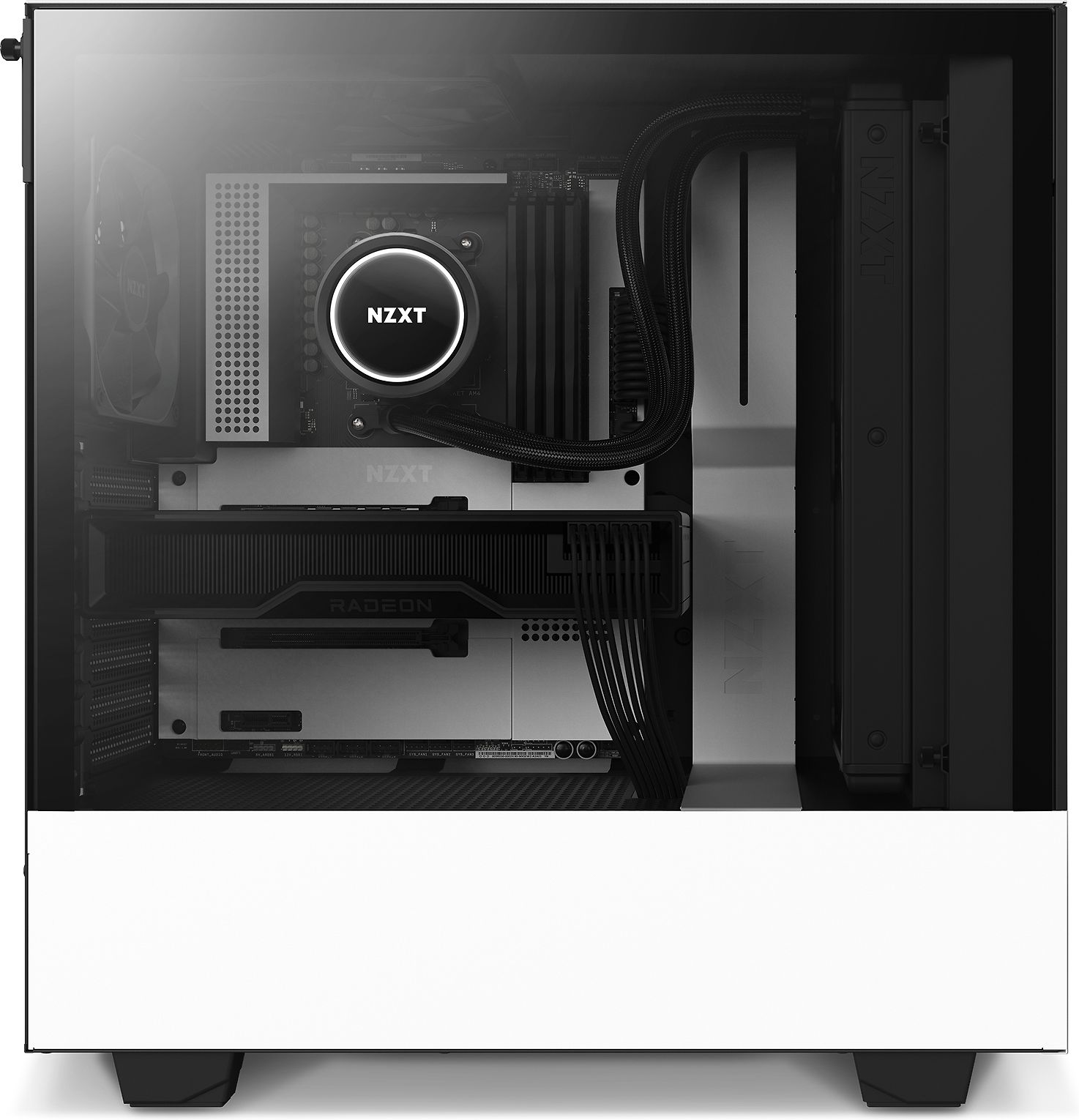 NZXT H511 Flow Compact Mid Tower ATX-kotelo, sivuikkunalla, valkoinen ...