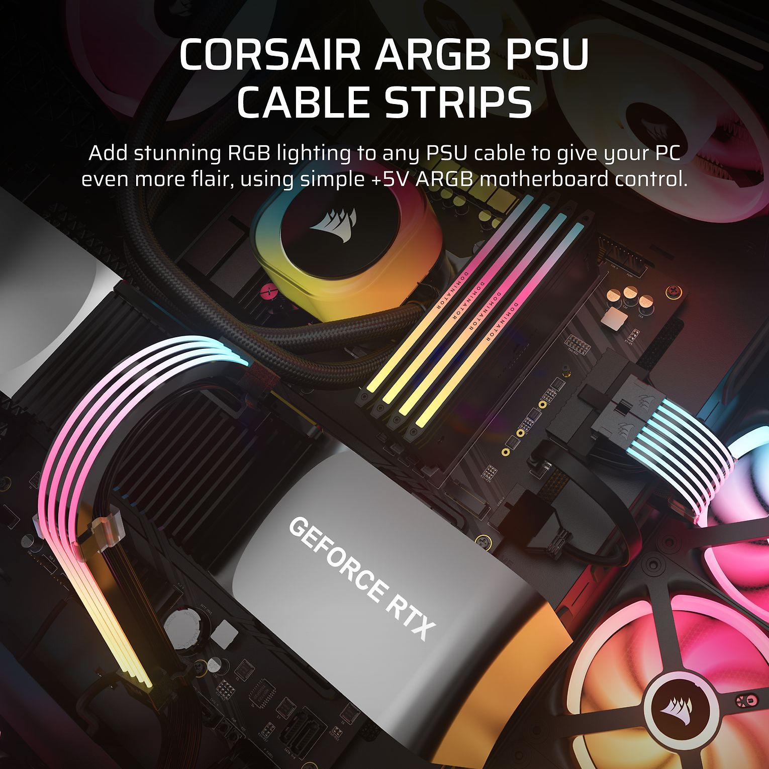Corsair ARGB PSU Cable Strips -valonauhat virtalähdekaapelille ...