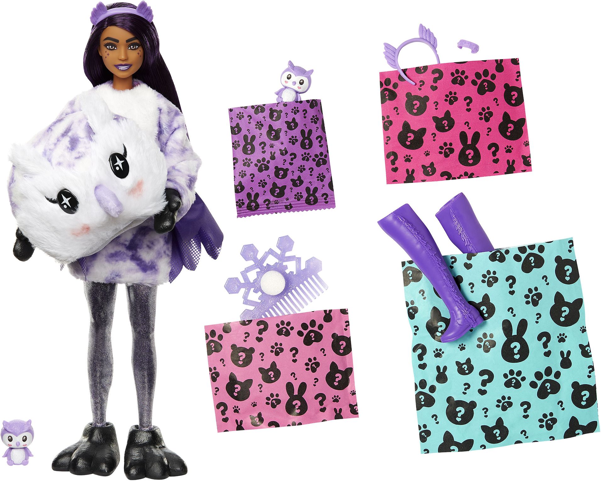 Barbie Cutie Reveal Winter -muotinukke, Sparkle Owl – Verkkokauppa.com