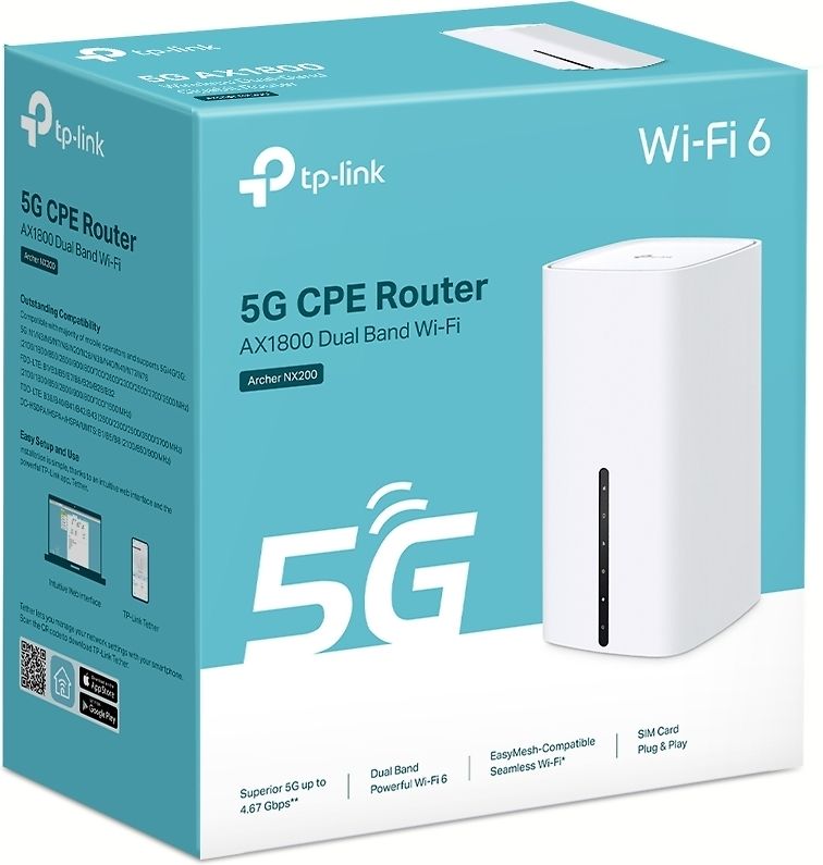 TP-LINK Archer NX200-5G Dual Band 5G/4G/3G -modeemi ja WiFi6 -tukiasema ...