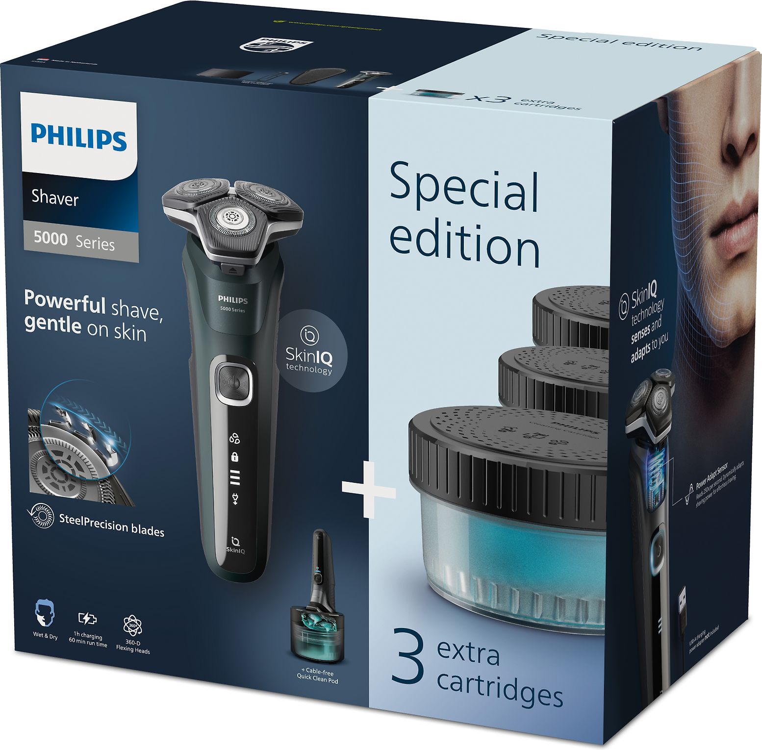 Philips Shaver Series 5000 S5884/69 -parranajokone puhdistusasemalla ...