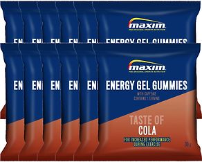 Maxim Energy Gel Gummies Taste of Cola + kofeiini 60 mg, 30 g, 12-pack ...