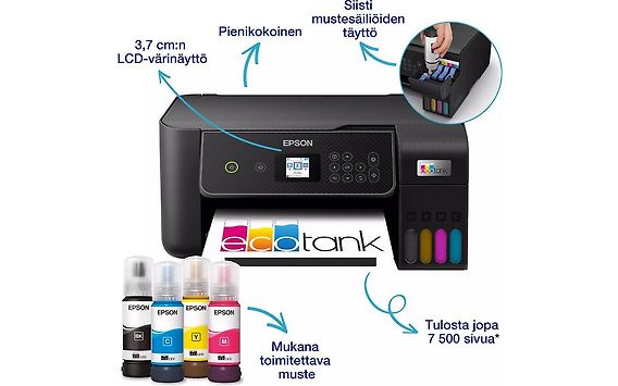 Epson EcoTank ET-2871 A4-monitoimitulostin, musta – Verkkokauppa.com