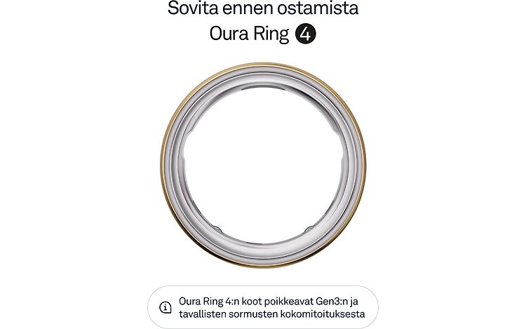 Oura Ring 4 älysormus, Gold, koko 15 – Verkkokauppa.com