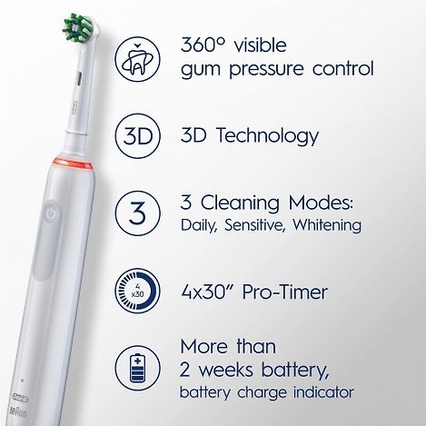 Oral-B Pro 3 3000 -hammasharja, valkoinen – Verkkokauppa.com