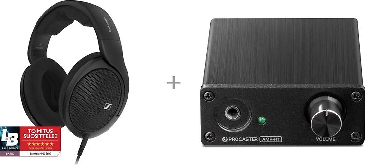 Sennheiser HD 560S + ProCaster AMP-H1 -kuulokepaketti – Verkkokauppa.com