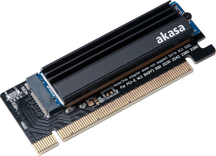 Akasa M 2 SSD To PCIe Adapter Card With Heatsink Cooler adapteri Akasa M 2 SSD To PCIe Adapter Card With Heatsink Cooler adapteri
